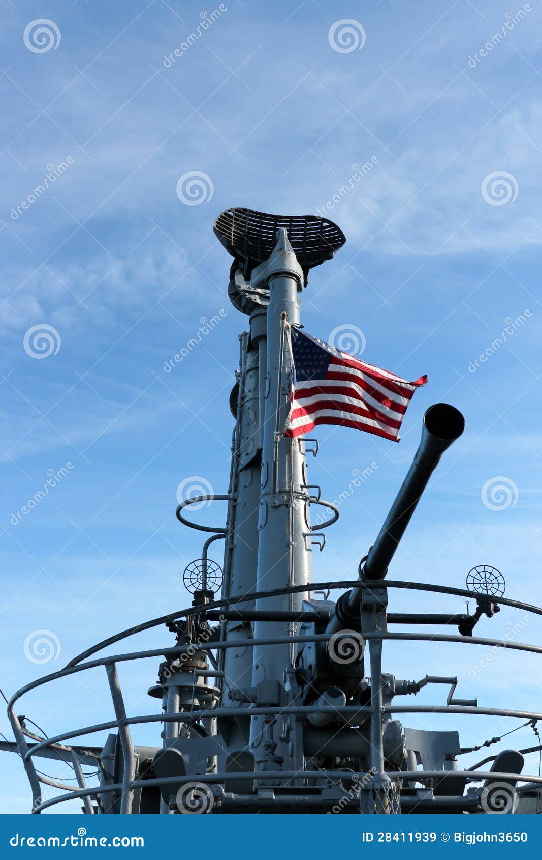 World War 2 Anti-aircraft Deck Gun Stock Image - Image of outdoor ...