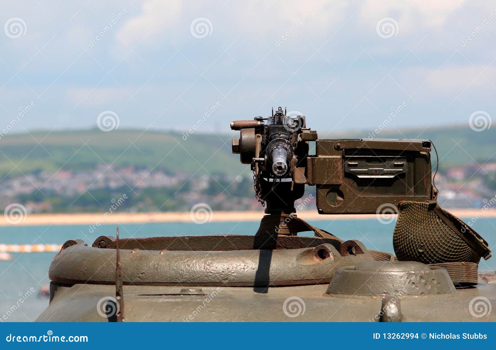 World War 2 Machine Gun on Green Tank Stock Photo - Image of world ...