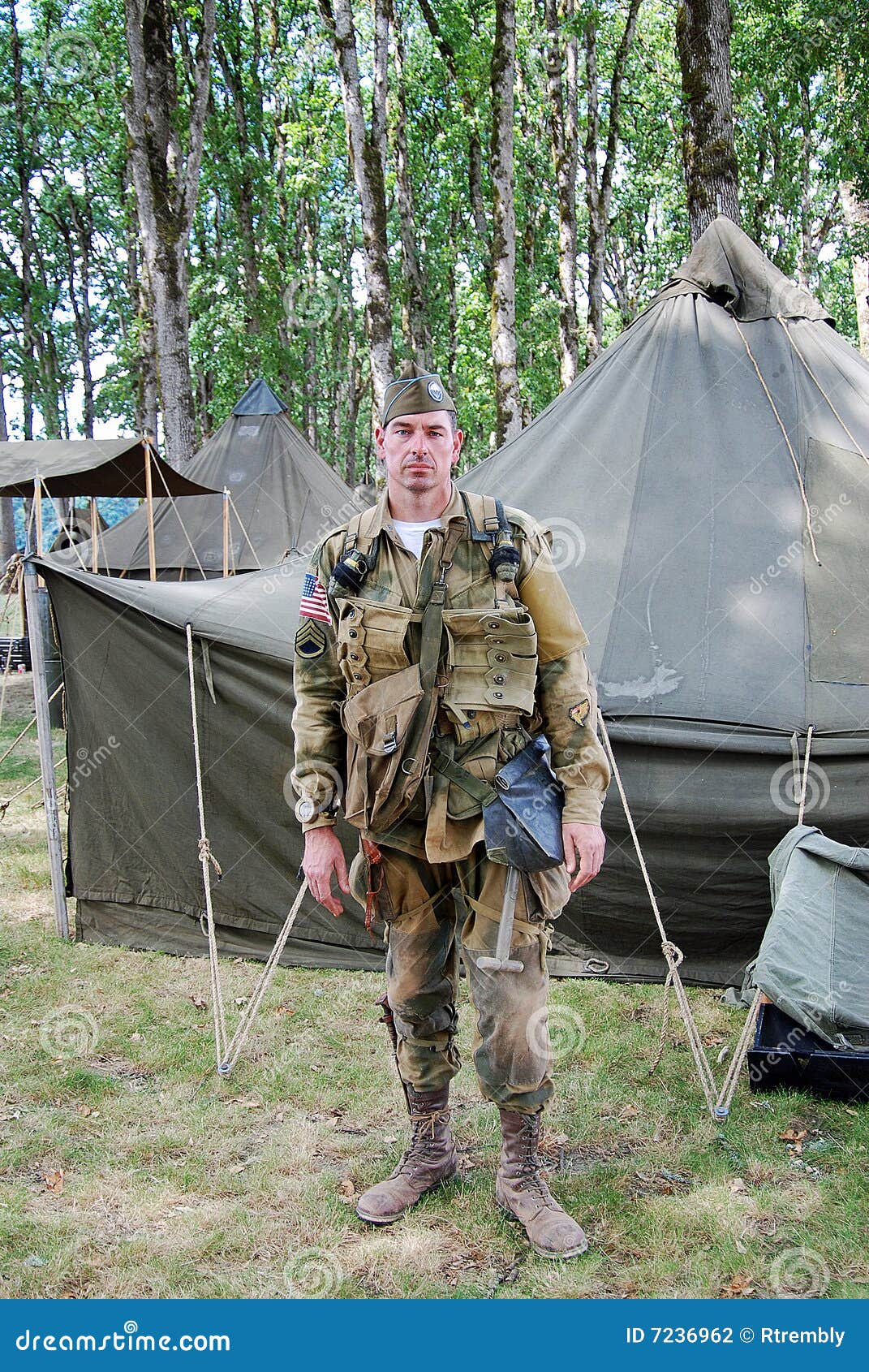 World War 2 re-enactor. stock photo. Image of world, brown - 7236962