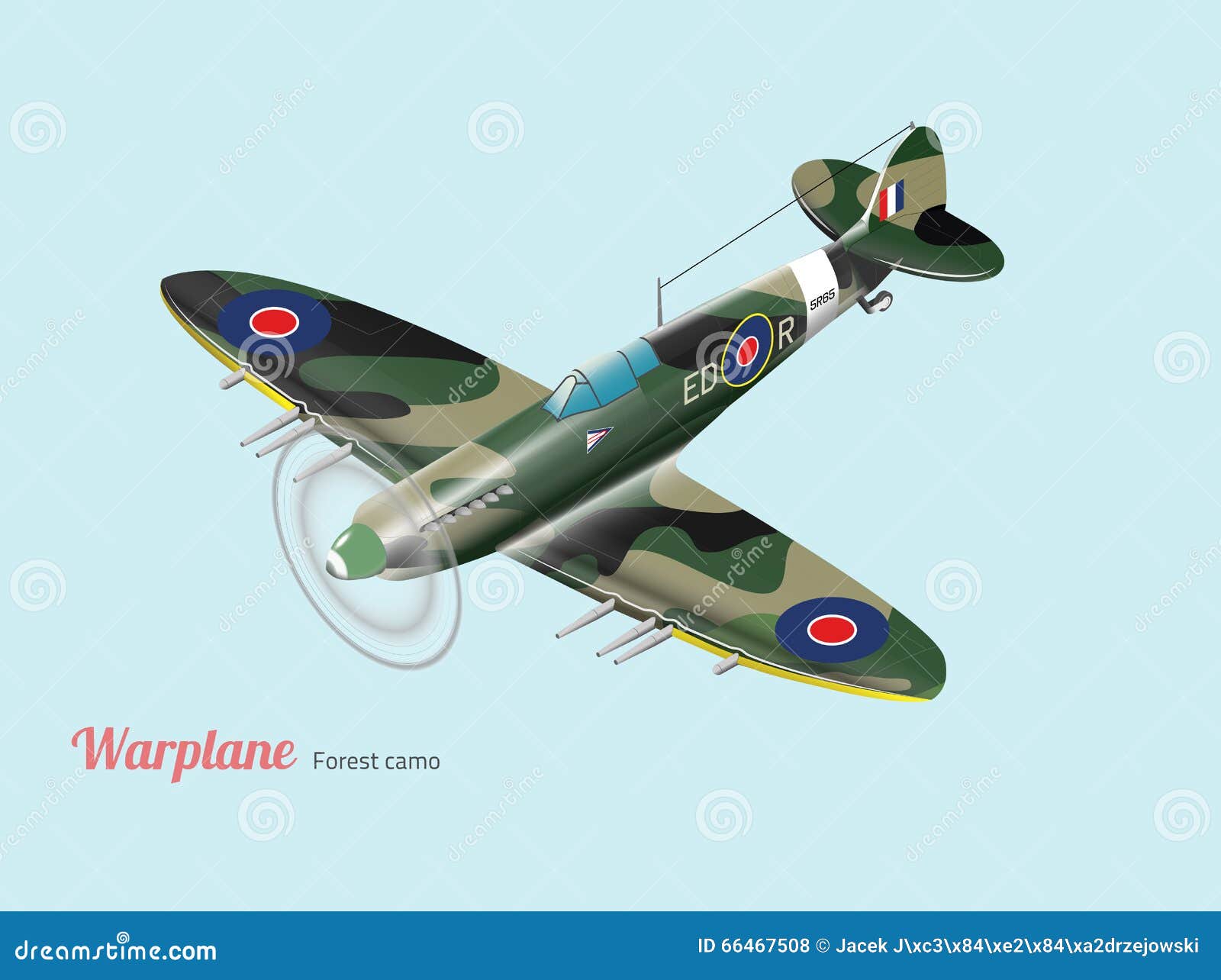World War British Warplane Isometric Vector in Green Camouflage Stock ...