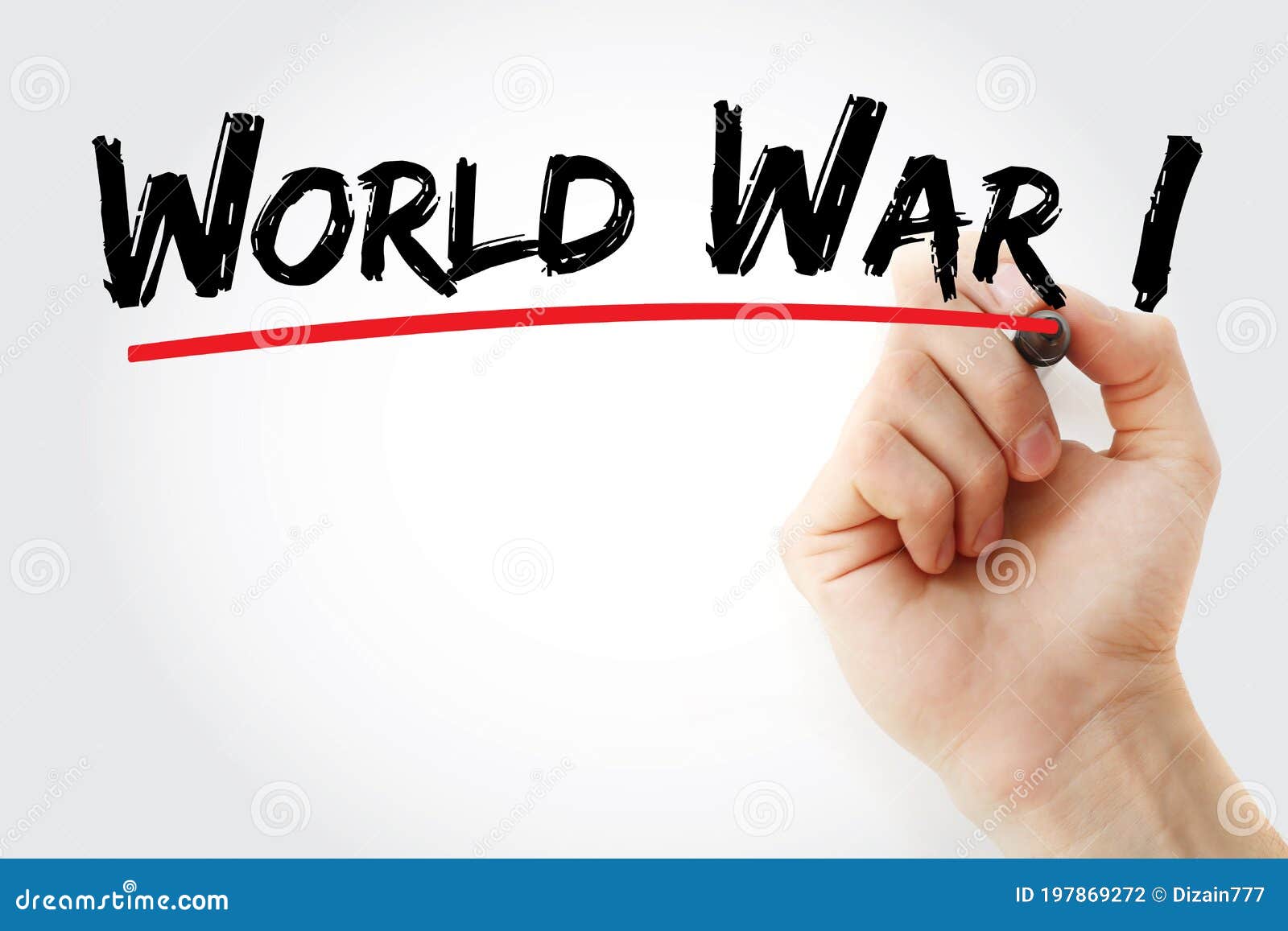 World War I Text with Marker Stock Photo - Image of central, combatants ...