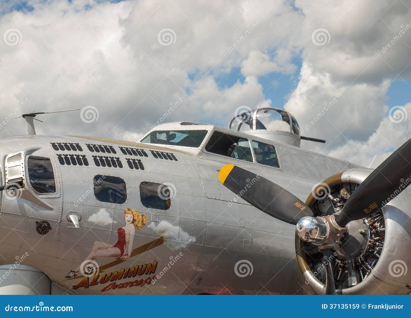 World War II B17 Bomber S Propellers and Guns Stock Image - Image of ...