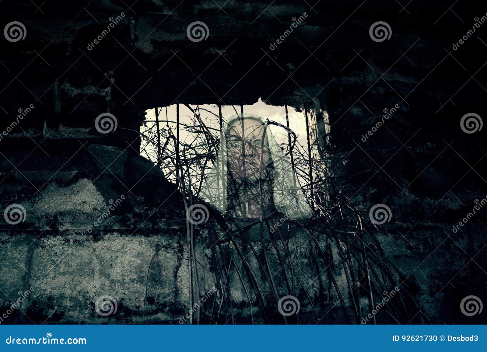 World War II Bunker Ghost stock photo. Image of fright - 92621730