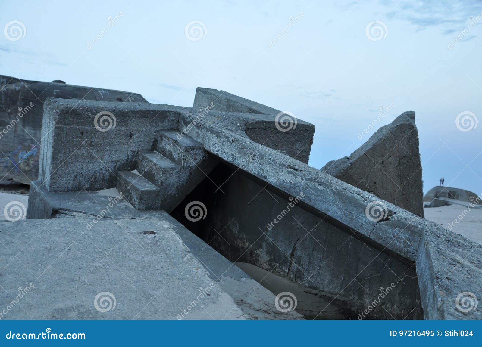 World war II bunker ruins stock image. Image of construction - 97216495