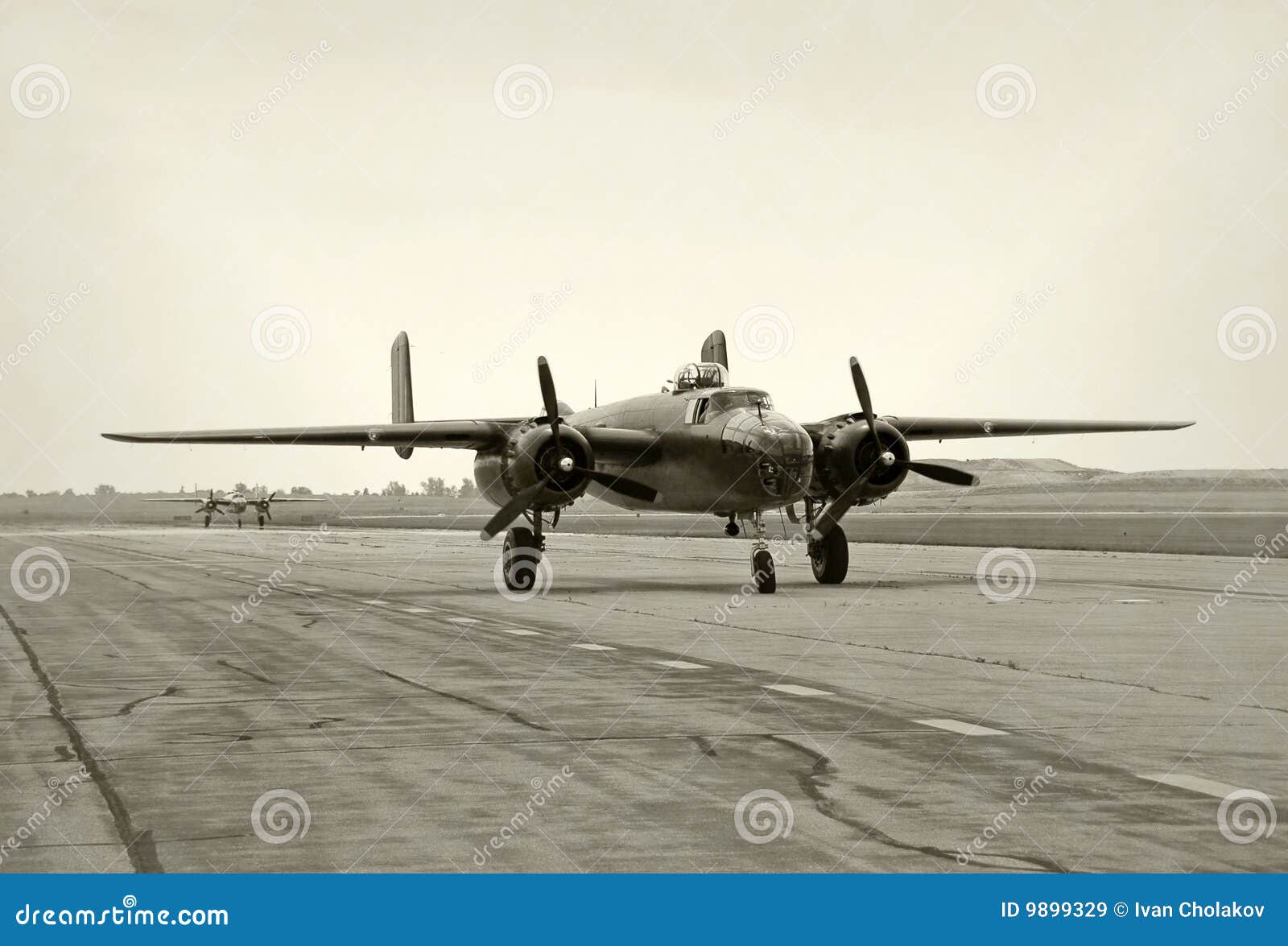 World War II era bombers stock image. Image of runway - 9899329