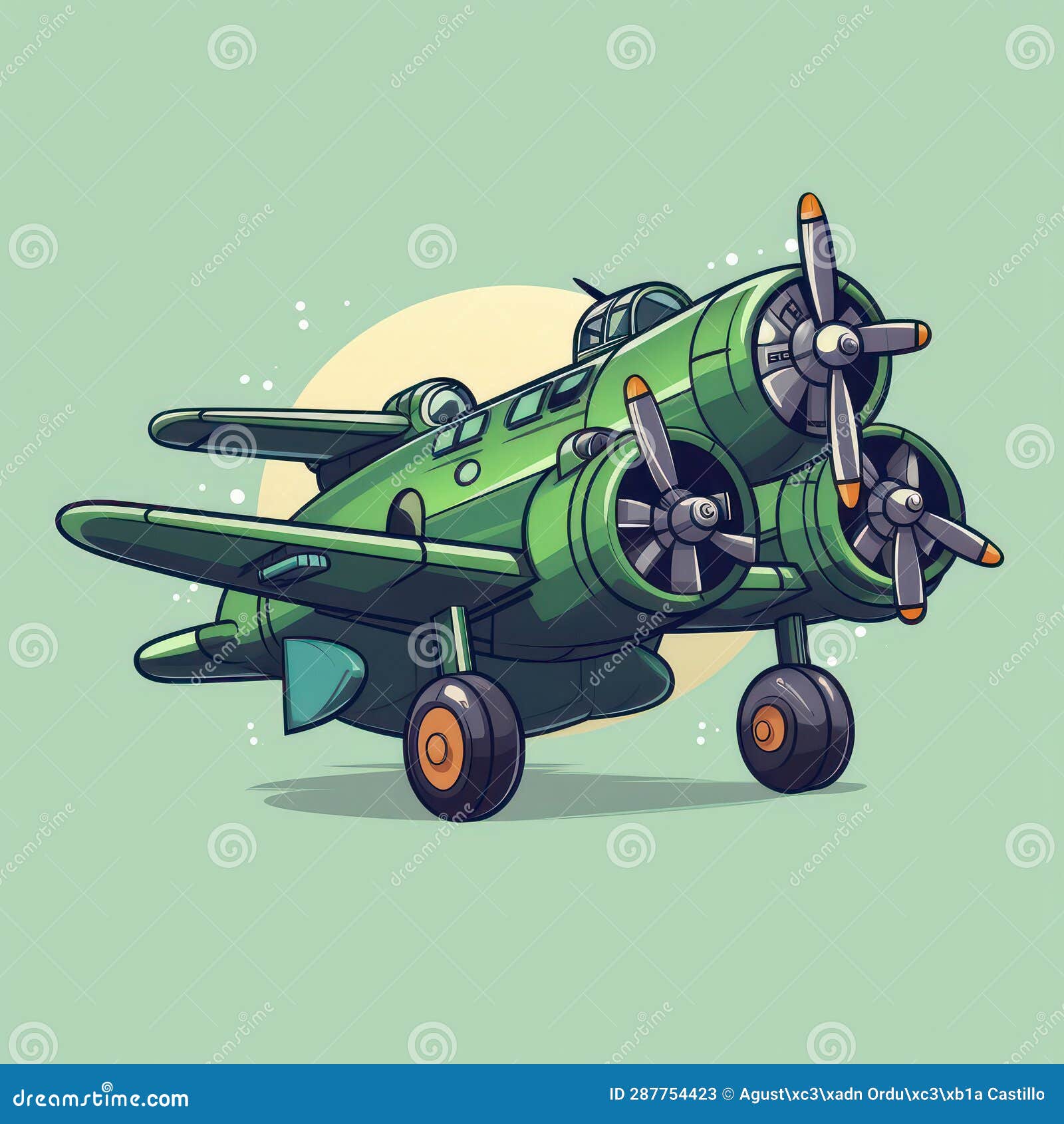 World War II Fighter-bomber Plane. Stock Illustration - Illustration of ...
