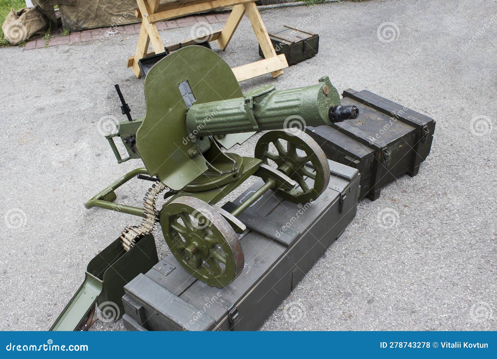 World War II Machine Gun and Ammunition Boxes Editorial Stock Photo ...