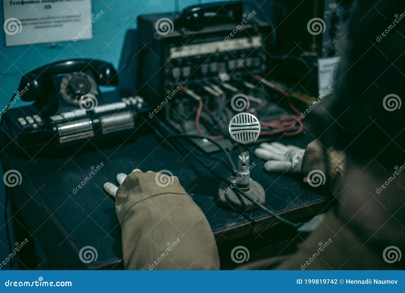 World War II Radio in Office Stock Photo - Image of vintage, telephone ...