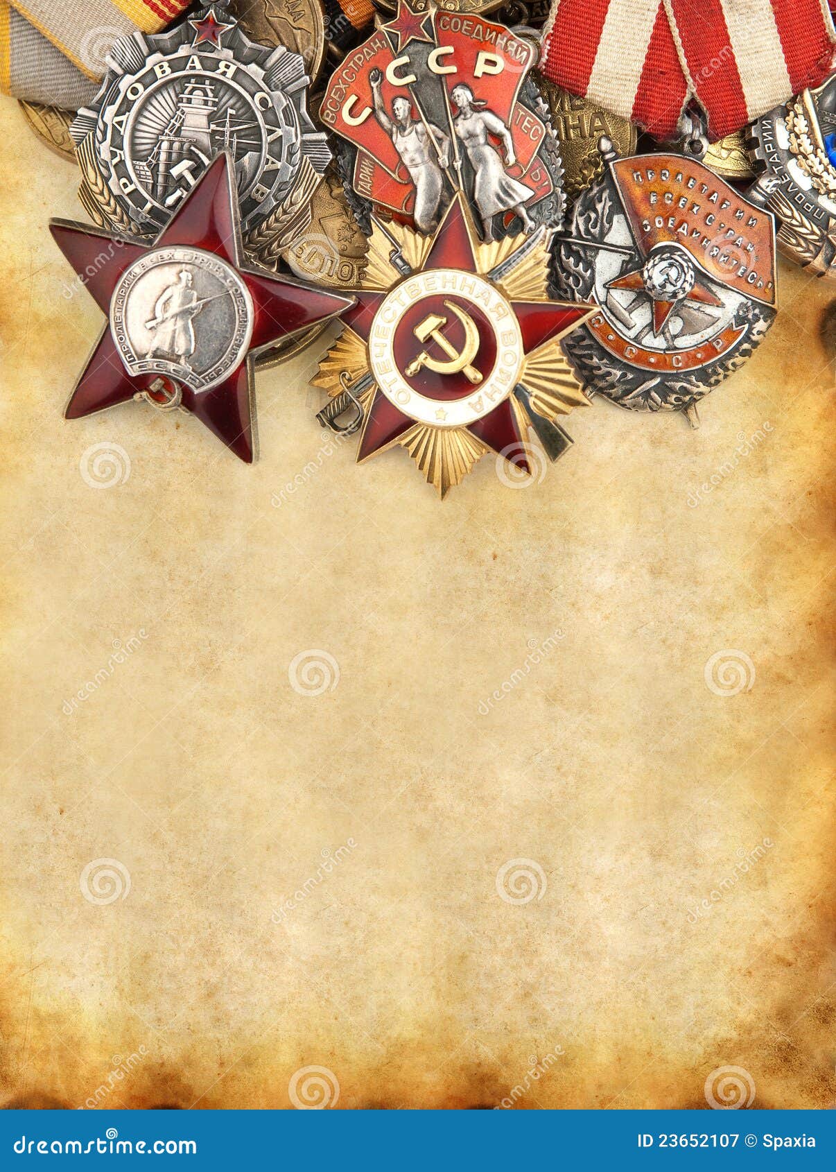 World War II Russian Military Medals Stock Image - Image of page ...