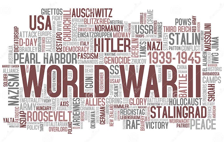 World War II Word Cloud stock vector. Illustration of tagcloud - 17354322