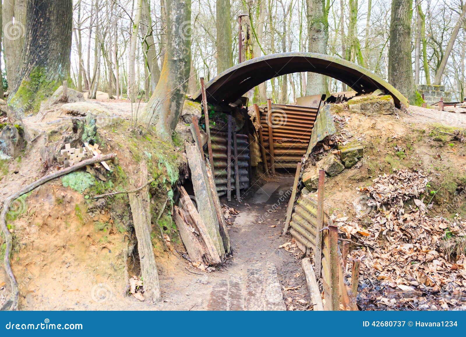 World War One Trenches on Hill in Flanders Fields Belgium Stock Image ...