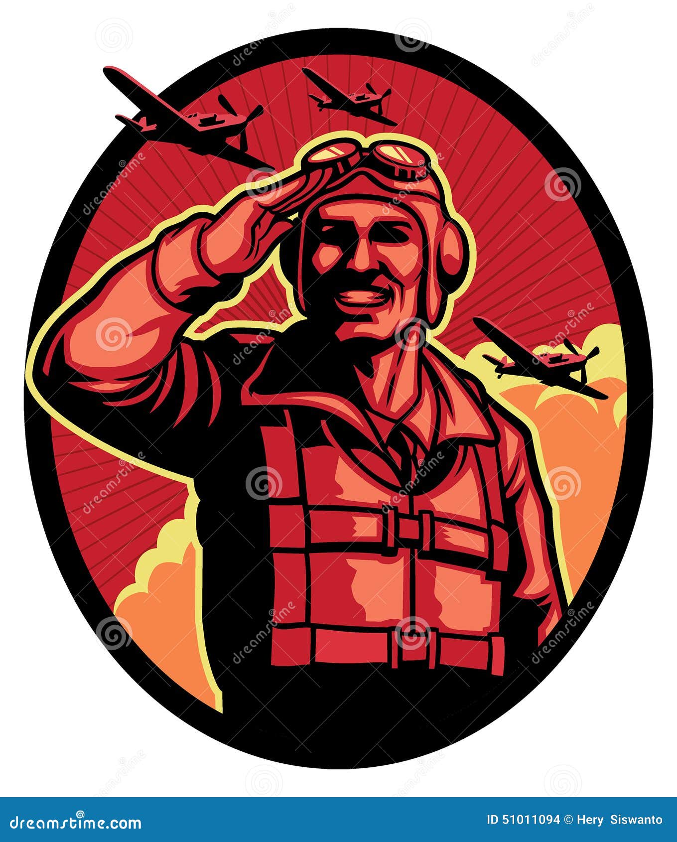 World War Two Ace Pilot Stock Image | CartoonDealer.com #2791747