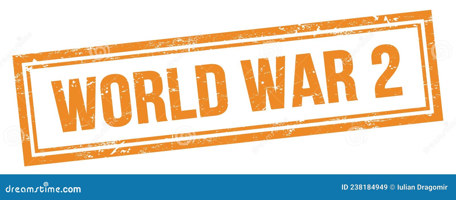 WORLD WAR 2 Text on Orange Grungy Vintage Stamp Stock Illustration ...