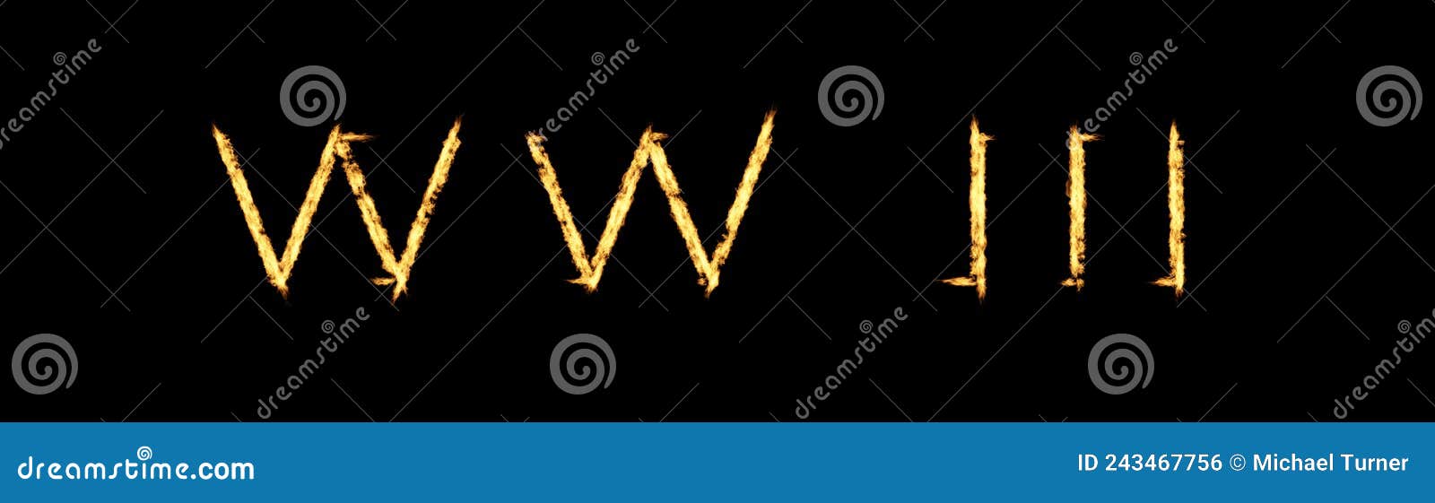 WORLD WAR THREE Text with Burning Flames Effect Stock Illustration ...