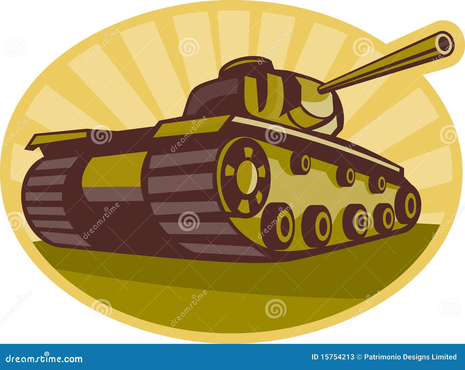 World War Two Panzer Tank Retro Cartoon Vector | CartoonDealer.com ...