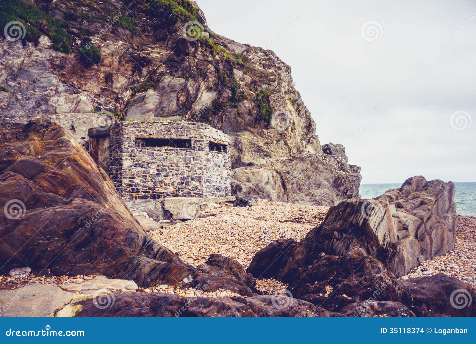 World War Two Bunker on the Coast of Devon, England Stock Photo - Image ...
