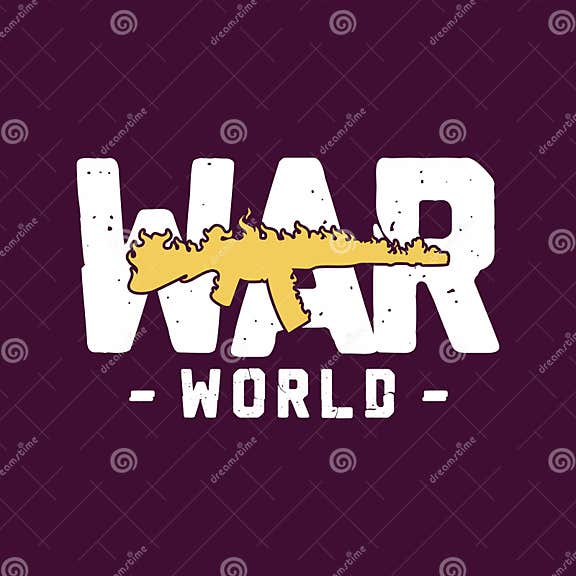 World War Typography Design with Ak-47 Gun Icon Stock Vector ...
