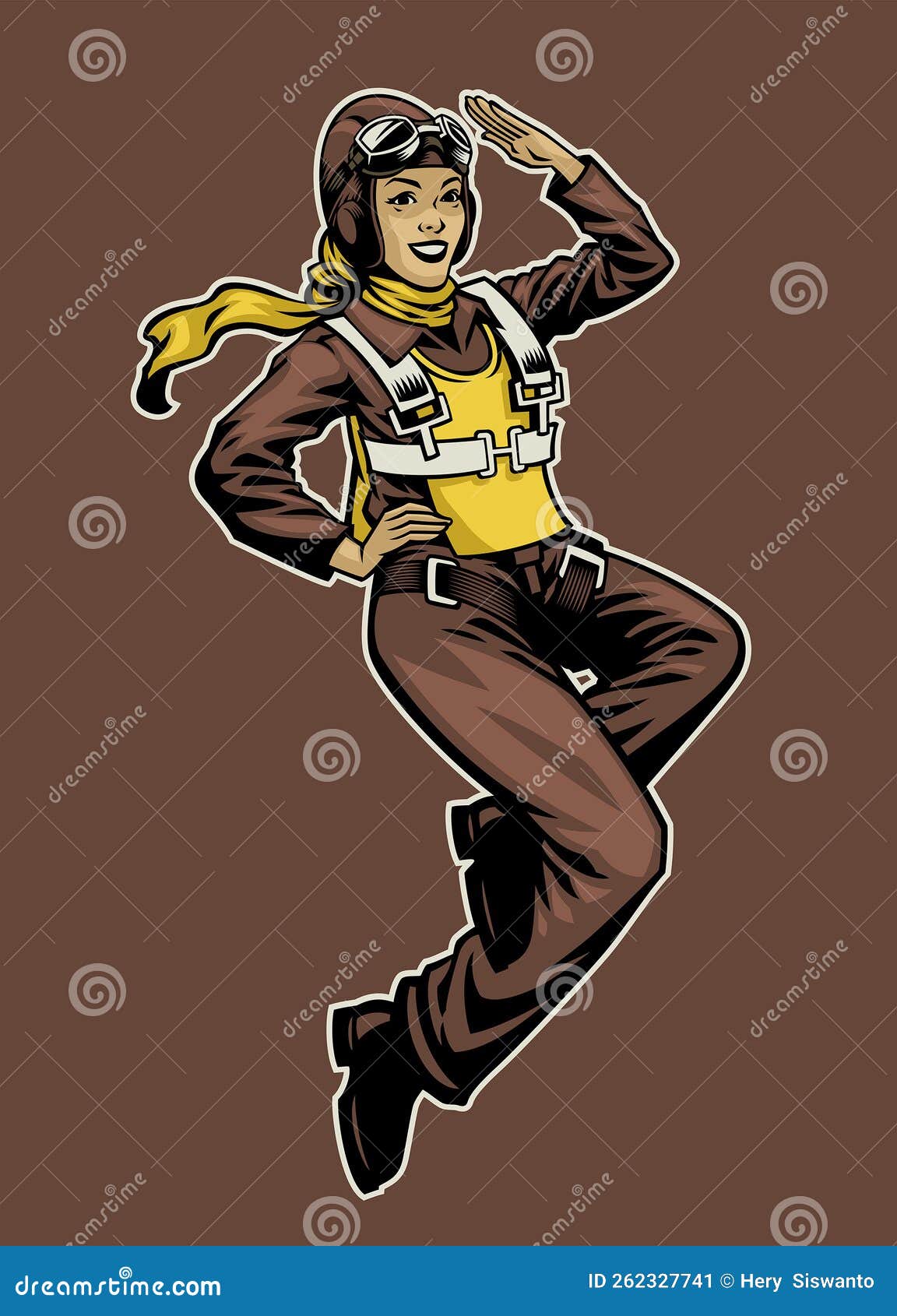 World War 2 Women Military Pilot Stock Vector - Illustration of fashion ...