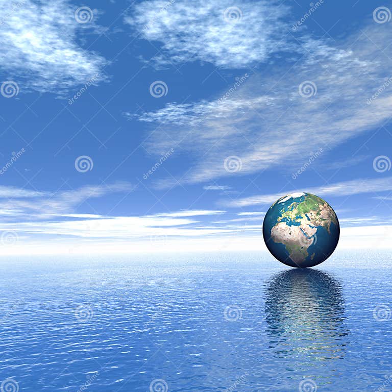 World on the water stock illustration. Illustration of globe - 4732523