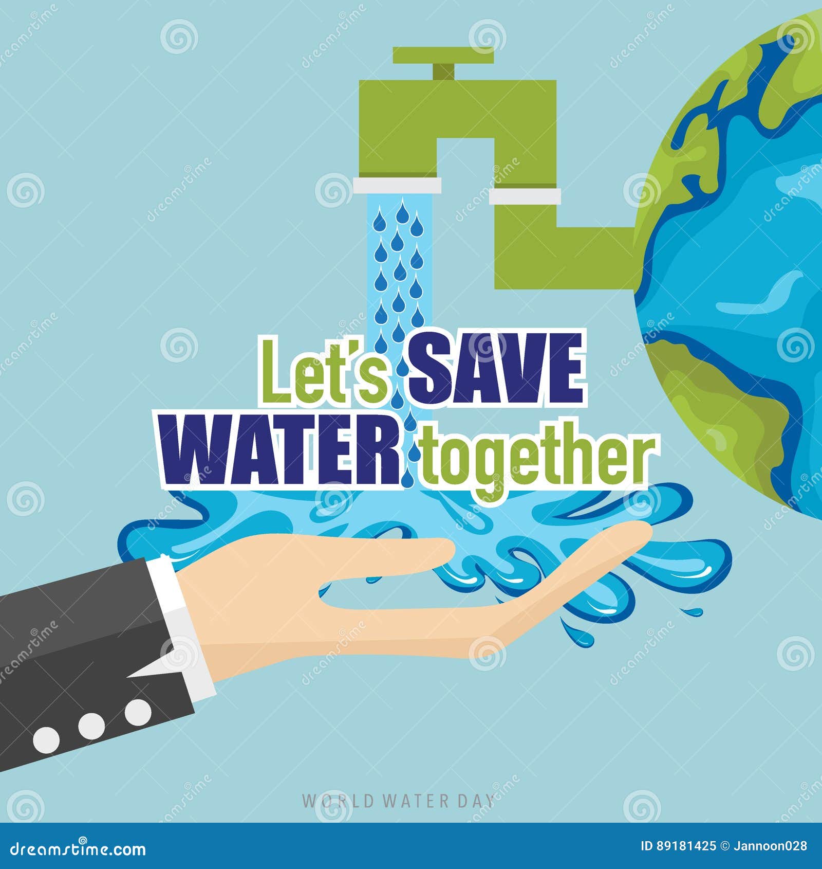 World Water Day Background Design Vector Illustration Stock Vector