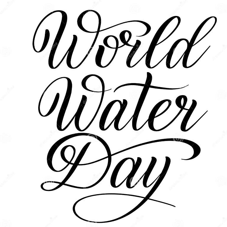 World Water Day. Vector Isolated Cursive. Stock Vector - Illustration ...