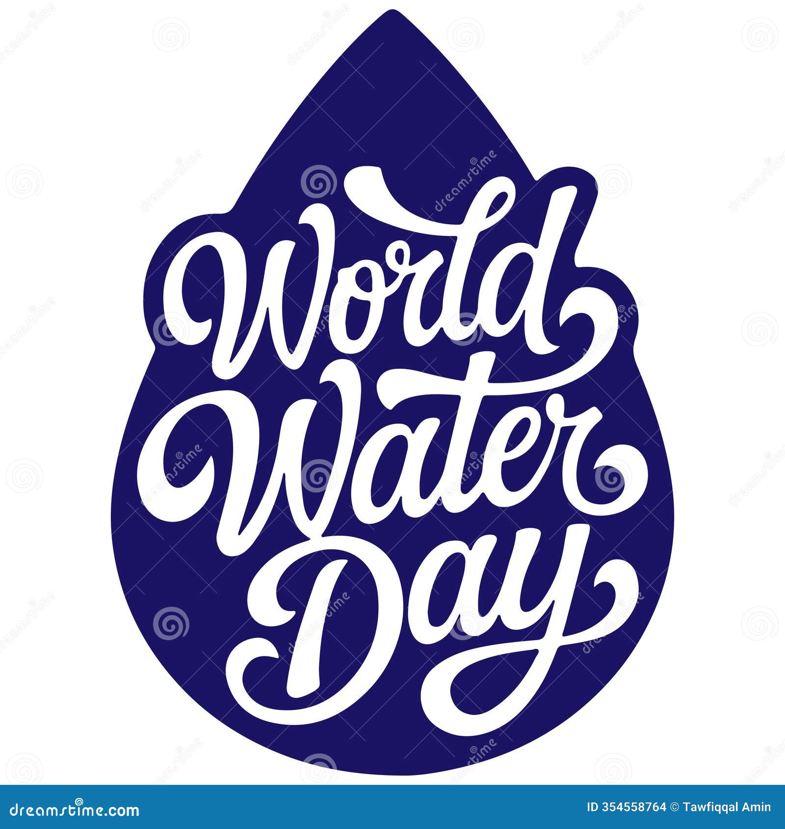 World Water Day Calligraphy Water Droplet Vector Stock Vector ...
