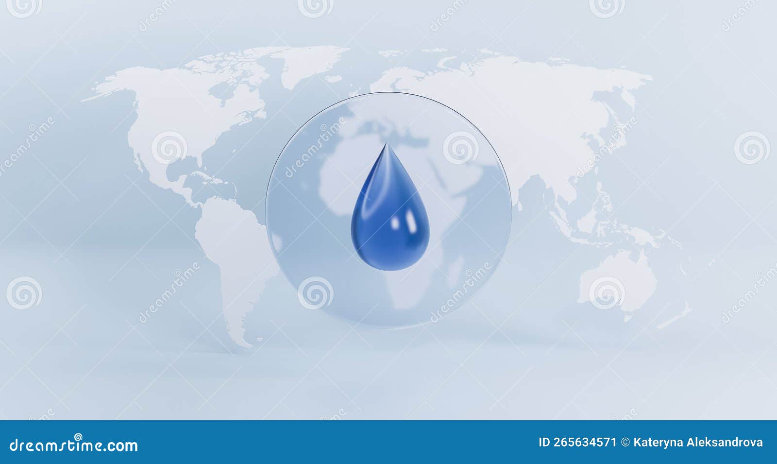 World Water Day. Water Drop on World Map. Save Water for Ecology and ...