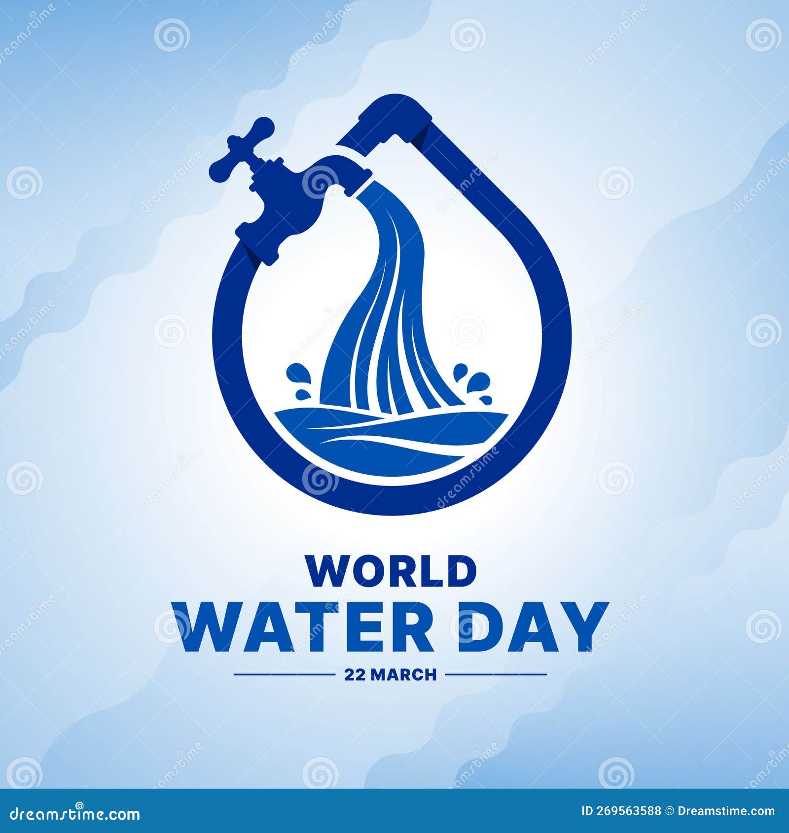 World Water Day - Water Fall on Tap Water with Drop Shape Sign on ...