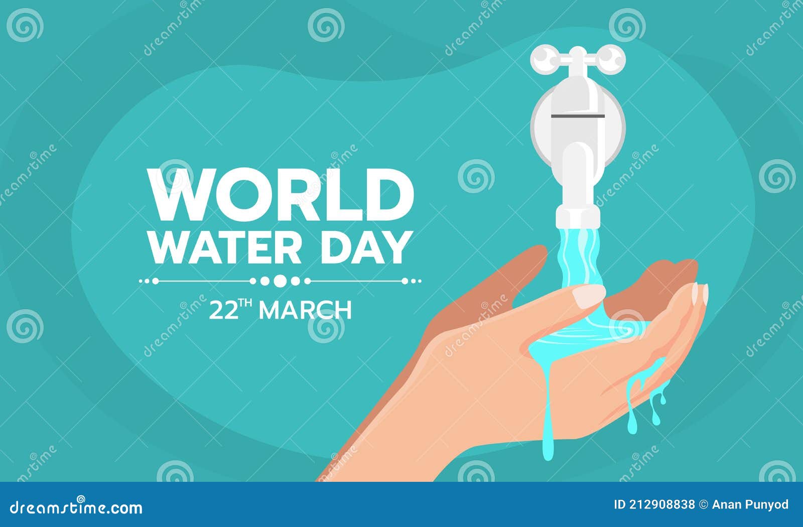 World Water Day - Hands Collecting Water from Tap Water Vector Design ...