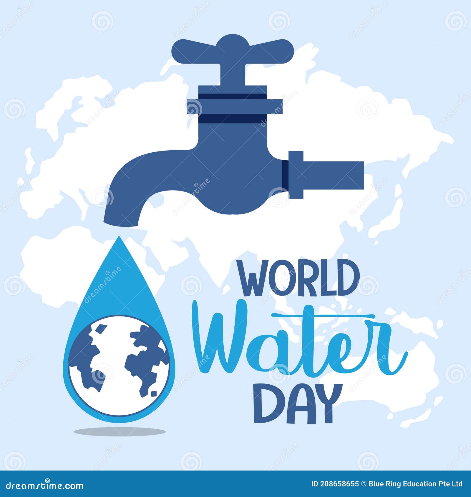 World water day icon stock vector. Illustration of drop - 208658655