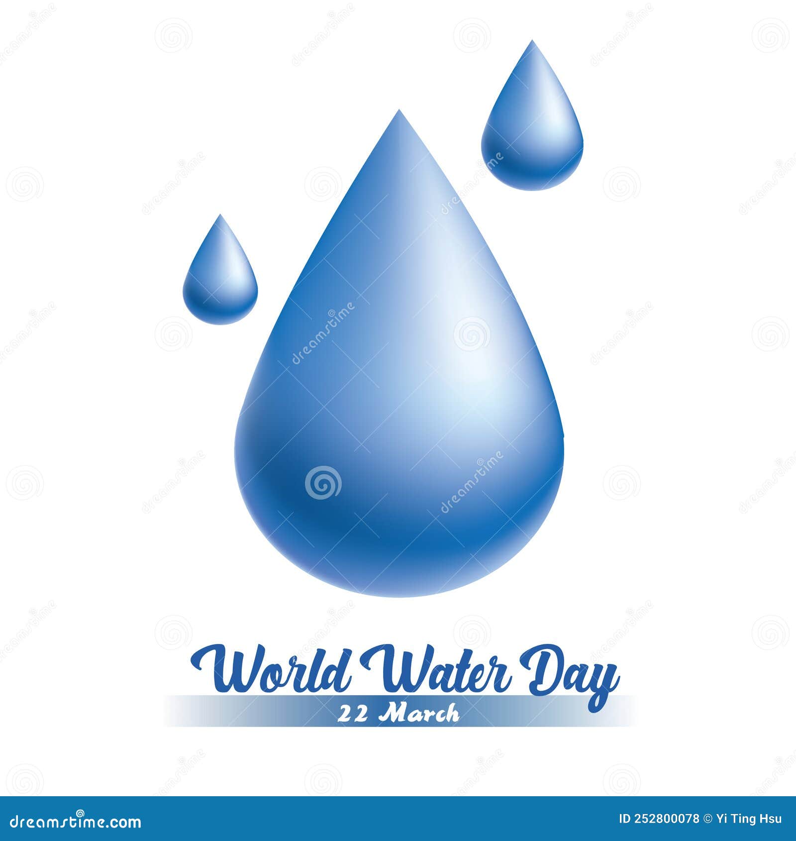3D World Water Day logo stock vector. Illustration of organ - 252800078