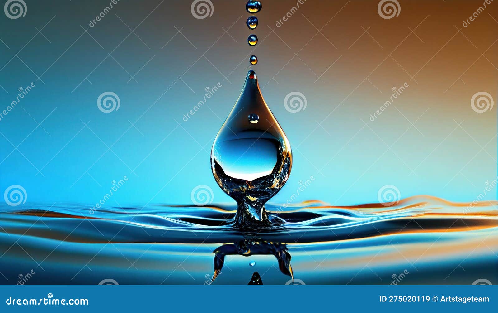 World Water Day. Realistic Drop of Water Falling. AI Generated Stock ...