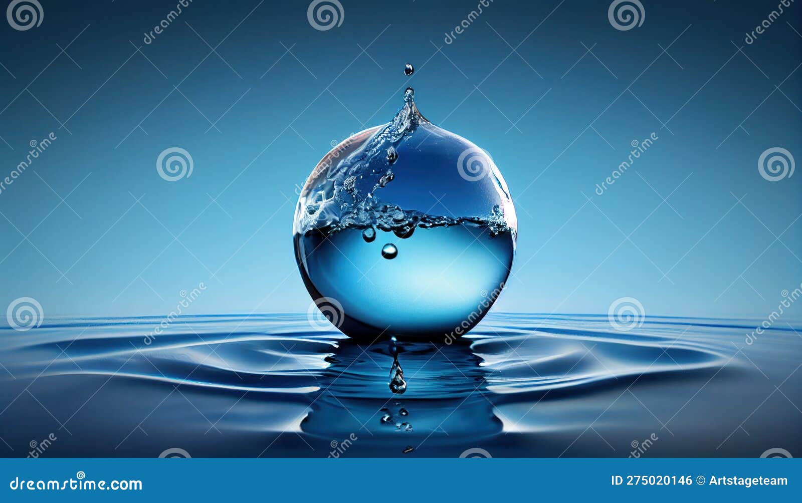 World Water Day. Realistic Drop of Water Falling. AI Generated Stock ...