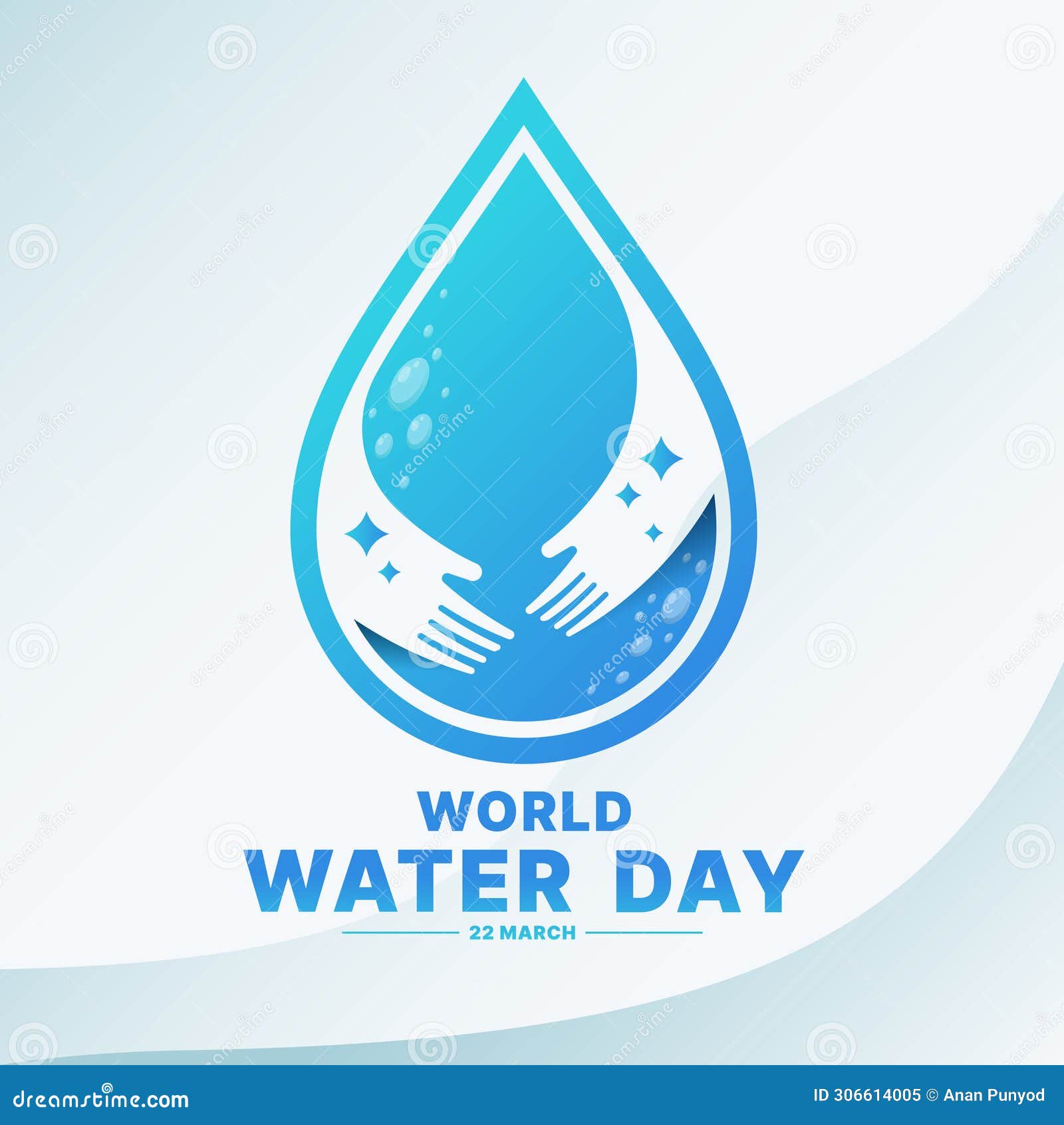 World Water Day - Two Hand Hold Hug Blue Drop Water Sign with Water ...
