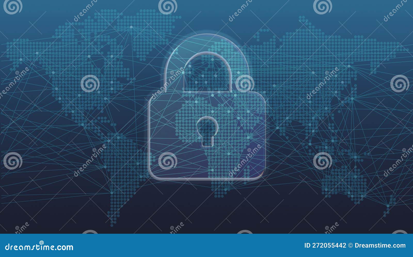 World Web Network Security with Map Stock Illustration - Illustration ...