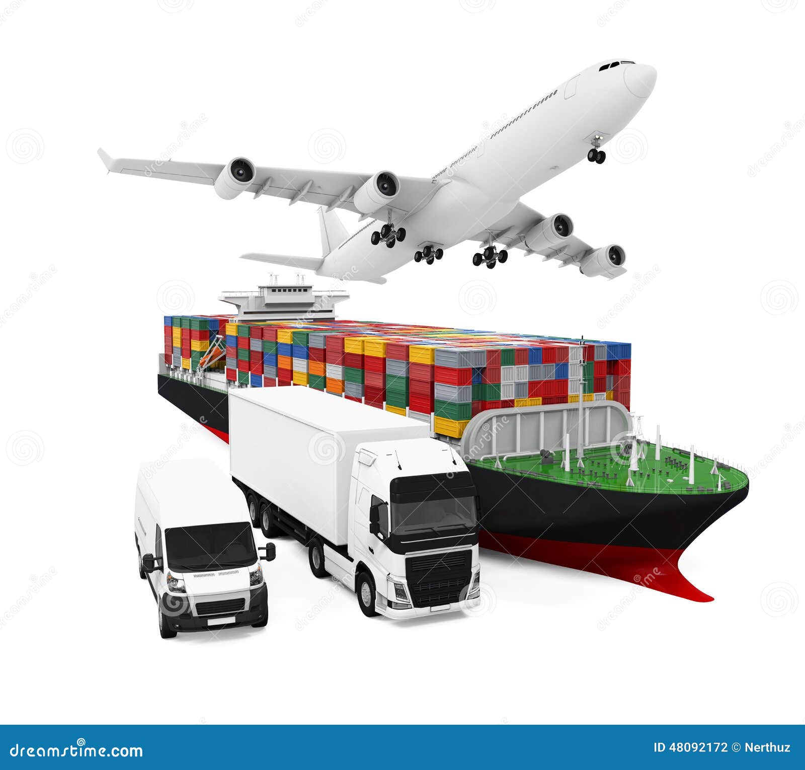 Cargo Transport Set. Industrial Transportation Vector Illustration ...