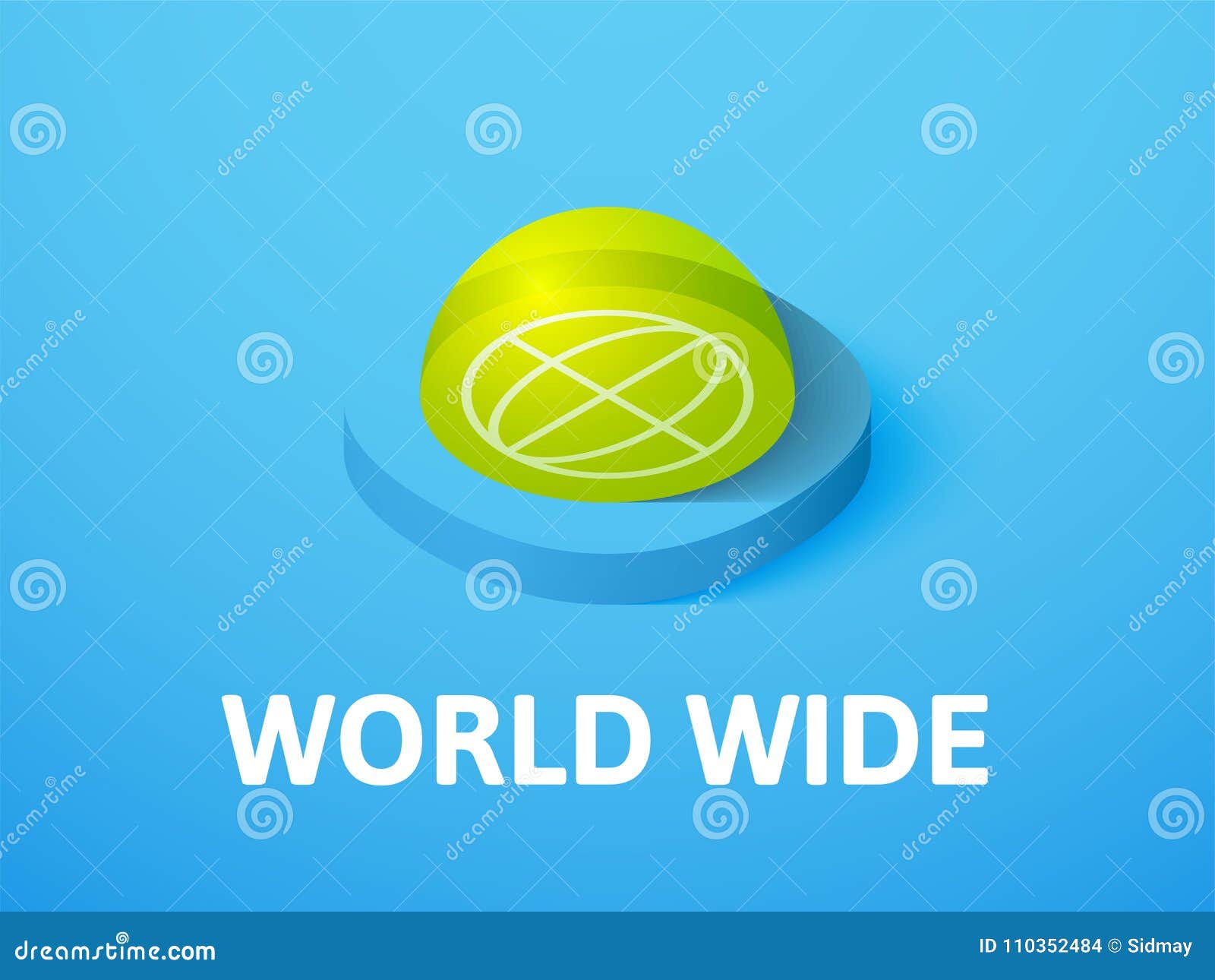 World Wide Isometric Icon, Isolated on Color Background Stock Vector ...