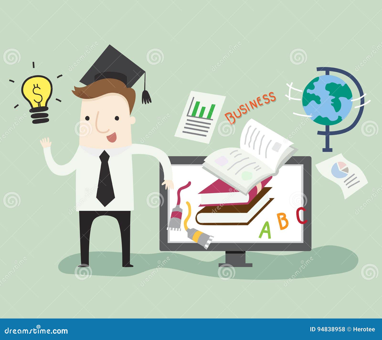 World wide knowledge stock vector. Illustration of technology - 94838958