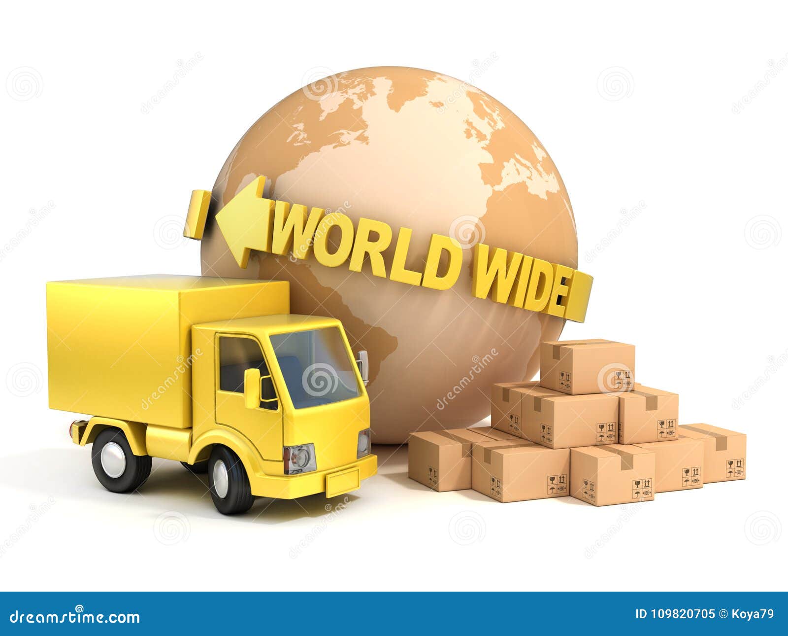 World Wide Shipping 3d Illustration Stock Illustration - Illustration ...