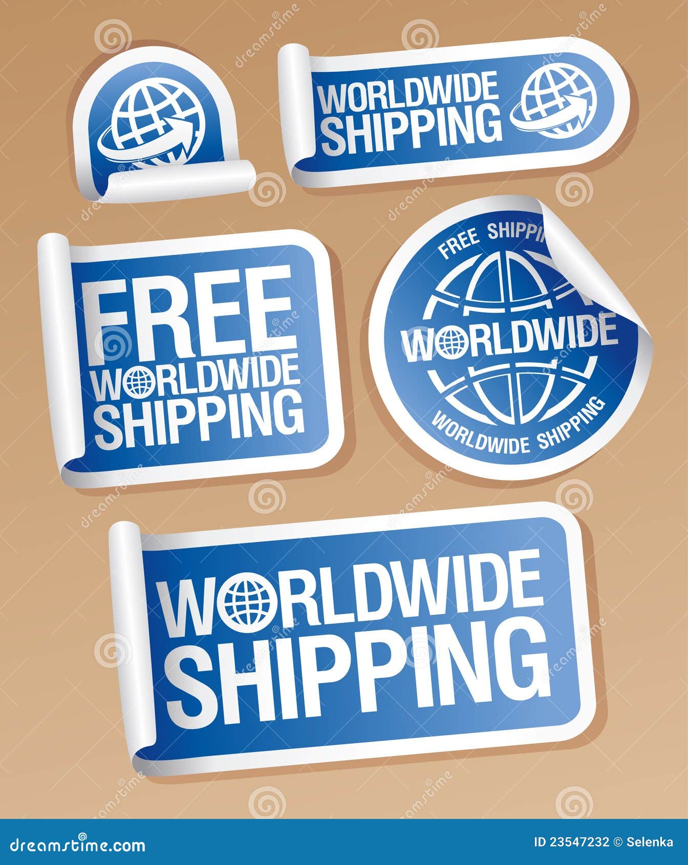 World-wide Shipping Stickers. Stock Vector - Illustration of label ...