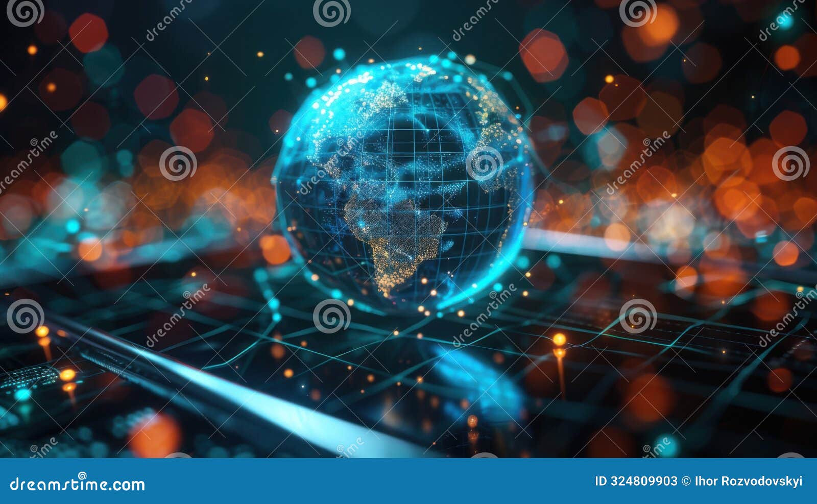 The World Wide Web in the Form of a Globe in the Phone. Global Internet ...