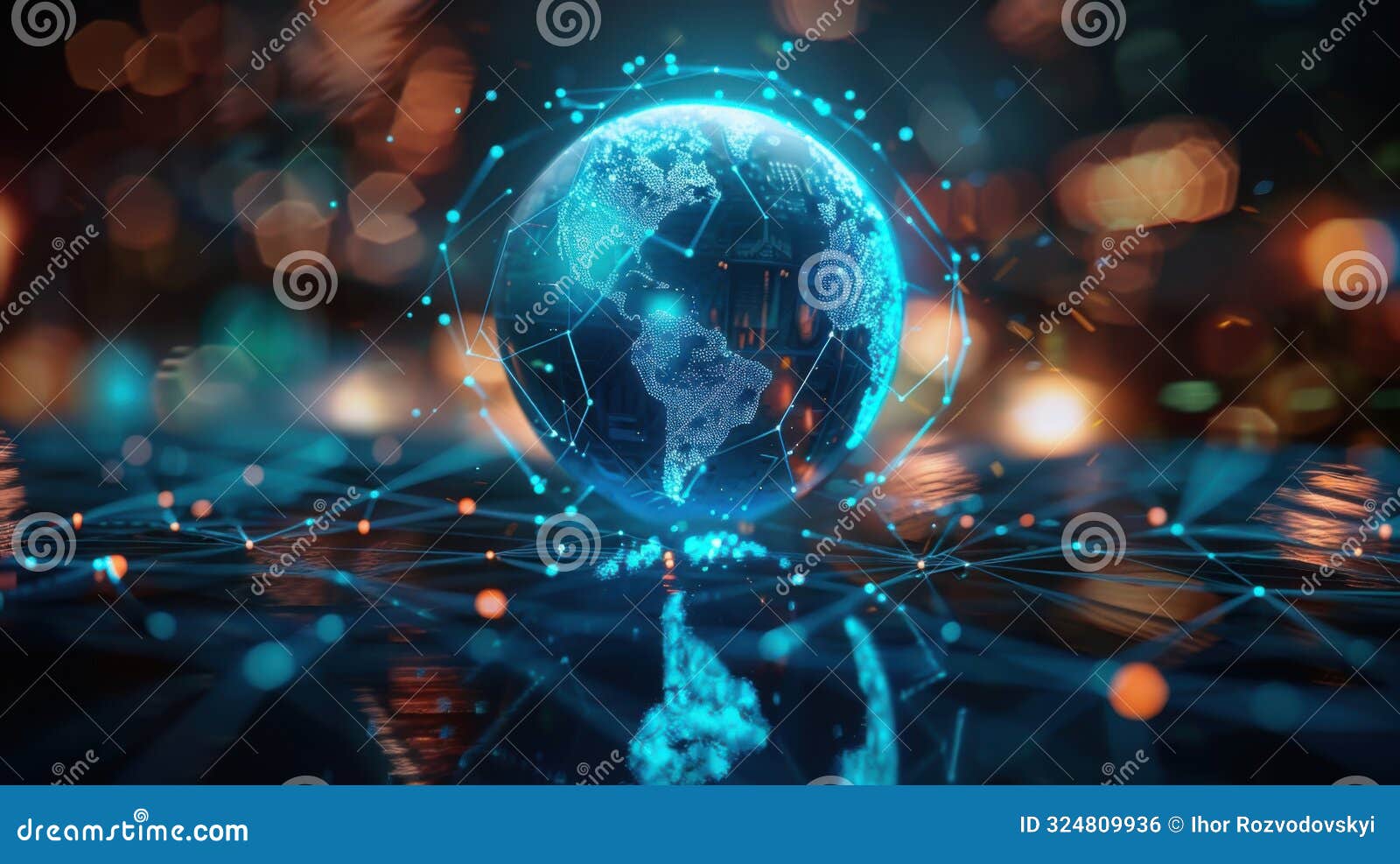 The World Wide Web in the Form of a Globe in the Phone. Global Internet ...