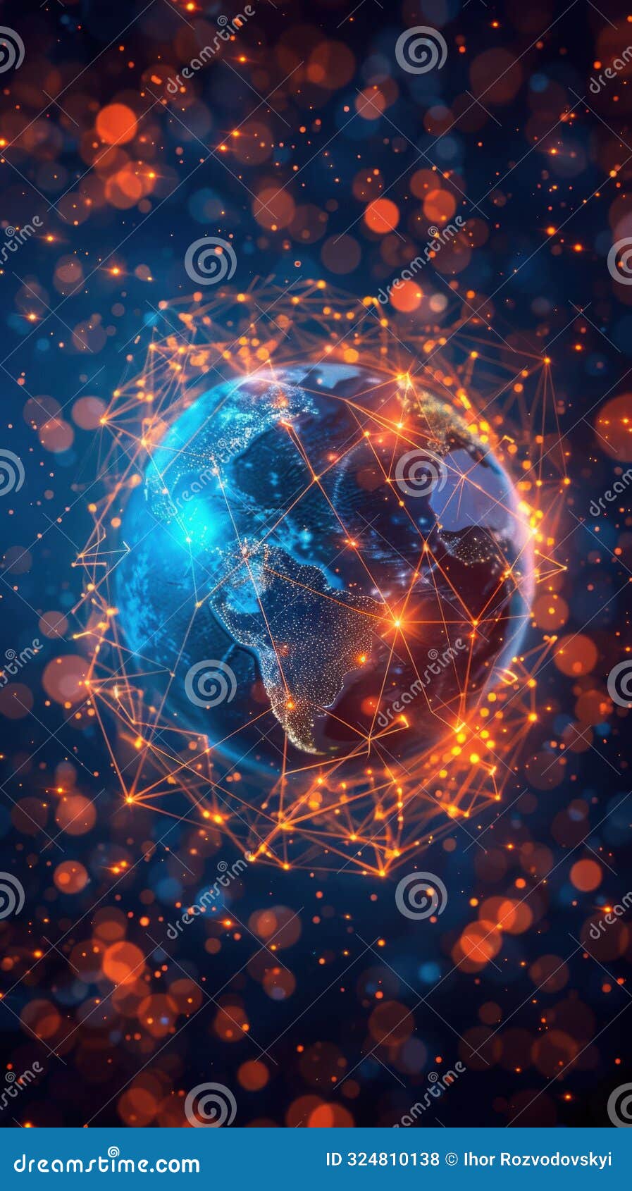 The World Wide Web in the Form of a Globe in the Phone. Global Internet ...