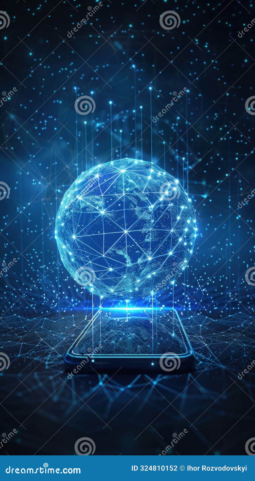 The World Wide Web in the Form of a Globe in the Phone. Global Internet ...