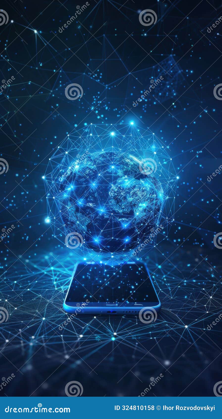 The World Wide Web in the Form of a Globe in the Phone. Global Internet ...