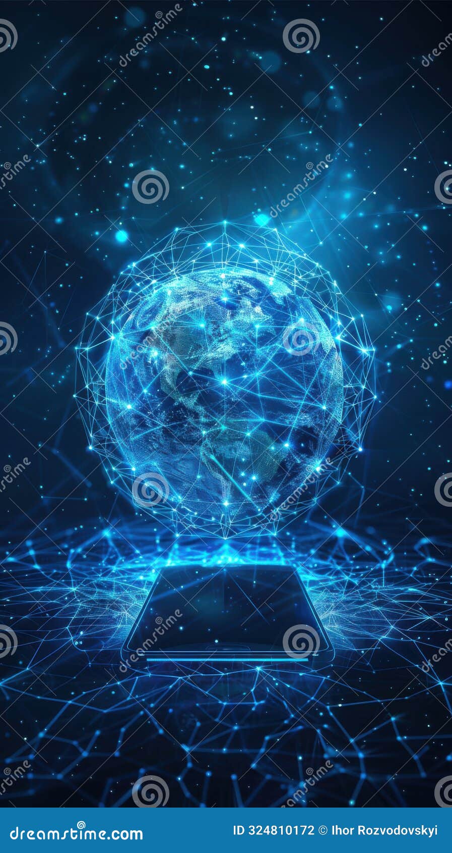 The World Wide Web in the Form of a Globe in the Phone. Global Internet ...