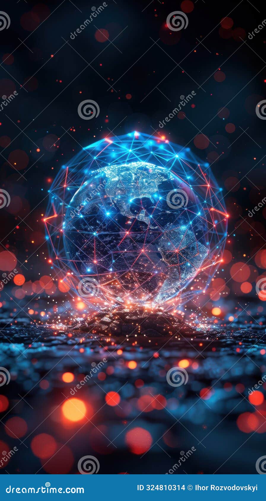 The World Wide Web in the Form of a Globe in the Phone. Global Internet ...