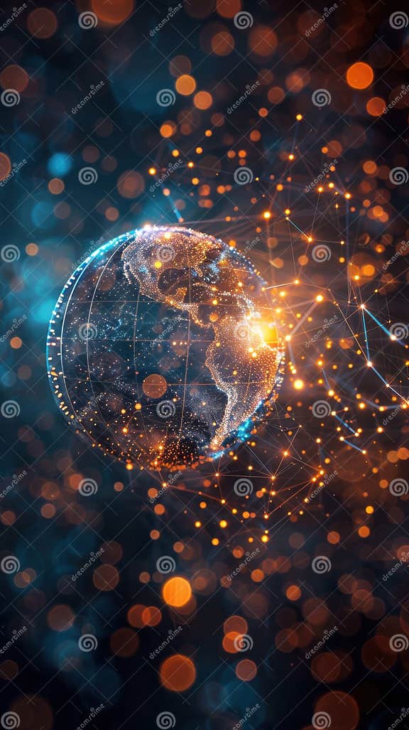 The World Wide Web in the Form of a Globe in the Phone. Global Internet ...