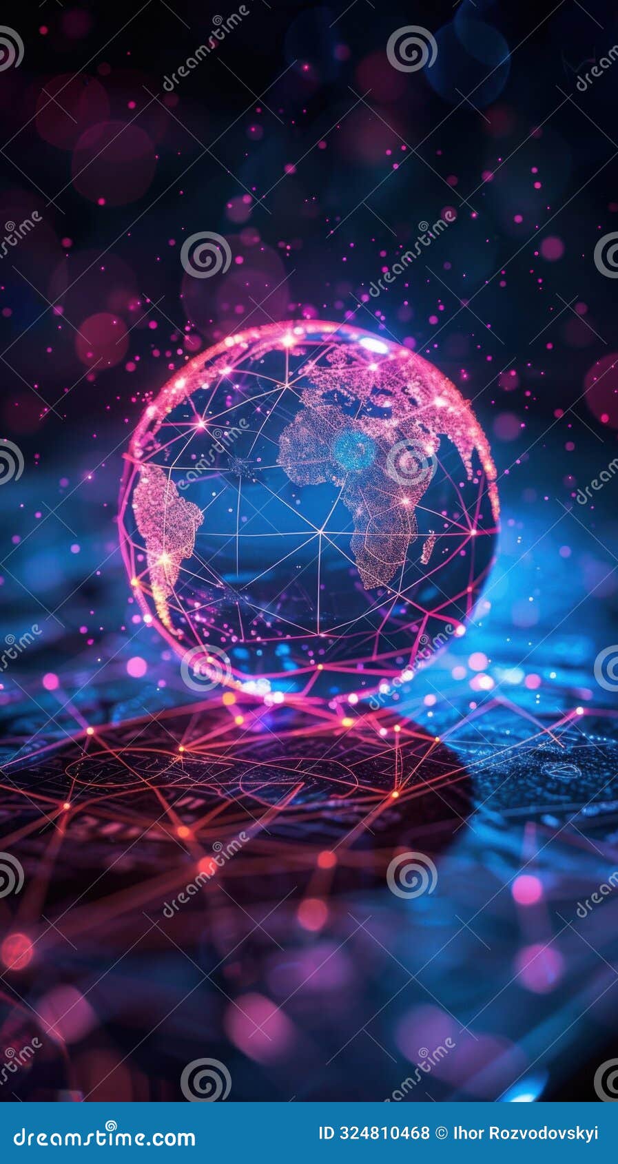 The World Wide Web in the Form of a Globe in the Phone. Global Internet ...