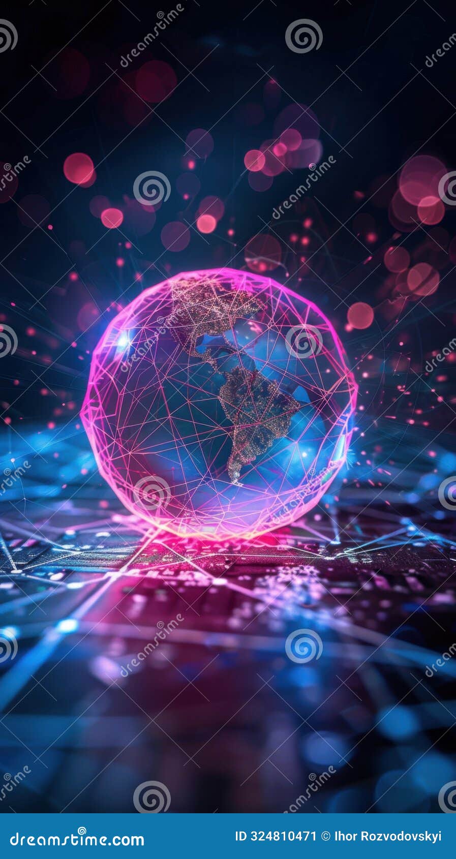 The World Wide Web in the Form of a Globe in the Phone. Global Internet ...